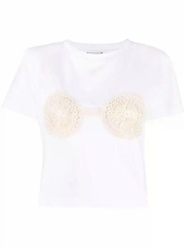 Magda Butrym Crochet-detailed Cotton T-shirt - White