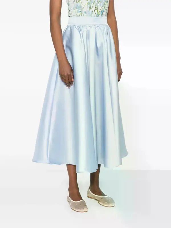 BLANCA VITA Satin Pleated Skirt