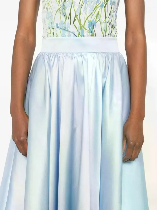 BLANCA VITA Satin Pleated Skirt
