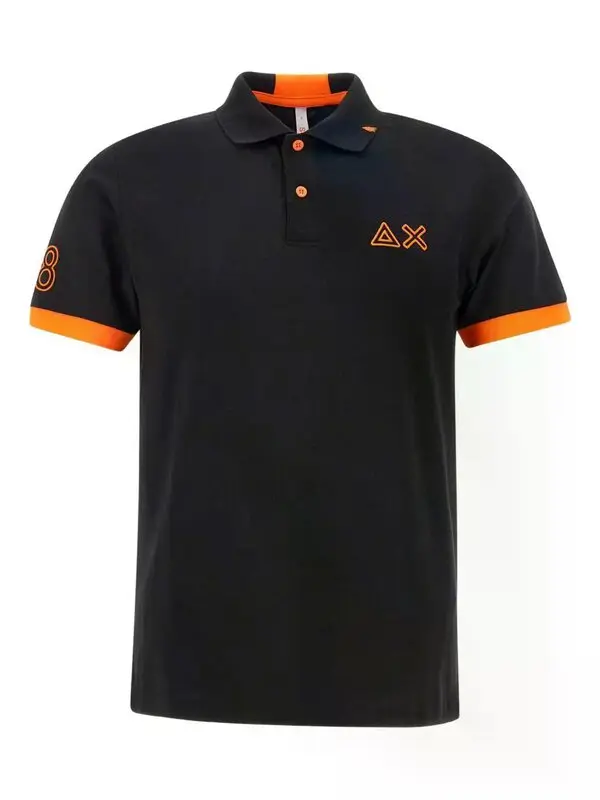 SUN 68 Jersey Polo Shirt - Black