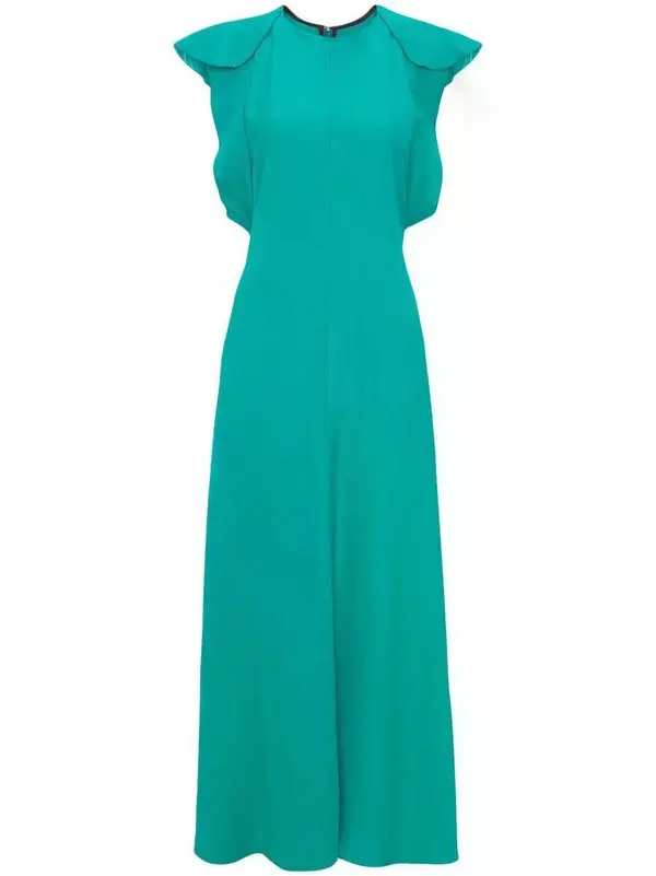 Victoria Beckham Folded Cap-sleeve Midi Dress