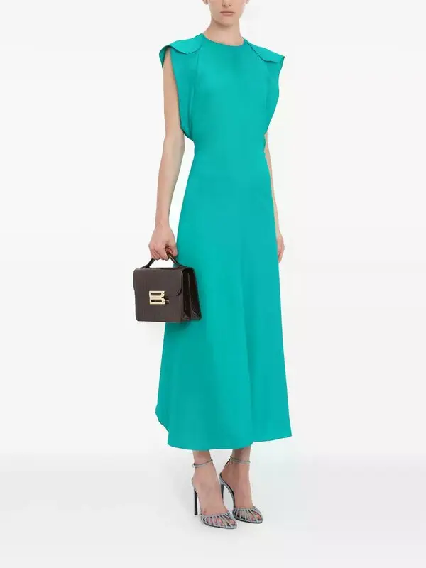 Victoria Beckham Folded Cap-sleeve Midi Dress