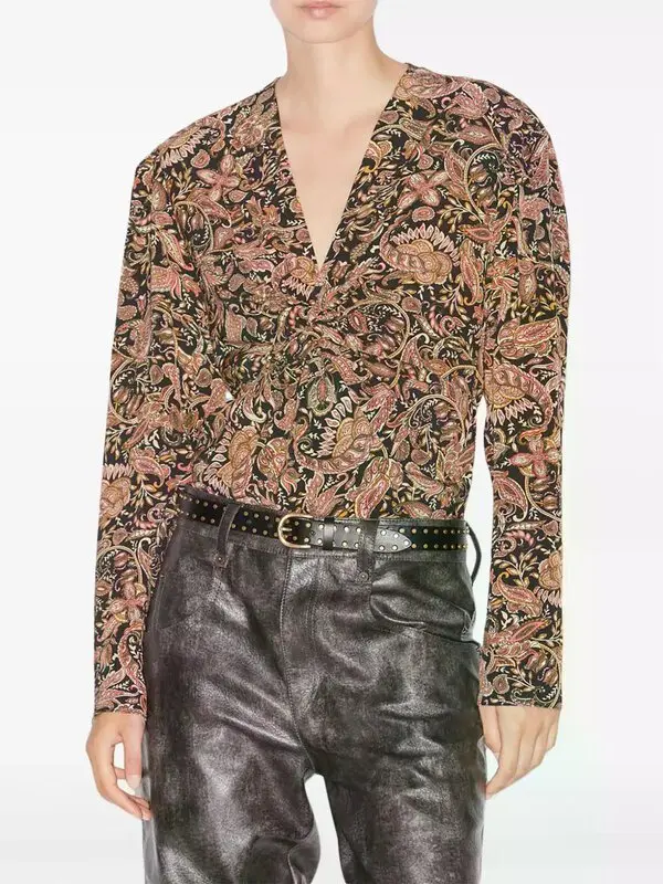 MARANT ETOILE Zekia Paisley Print Blouse - Black