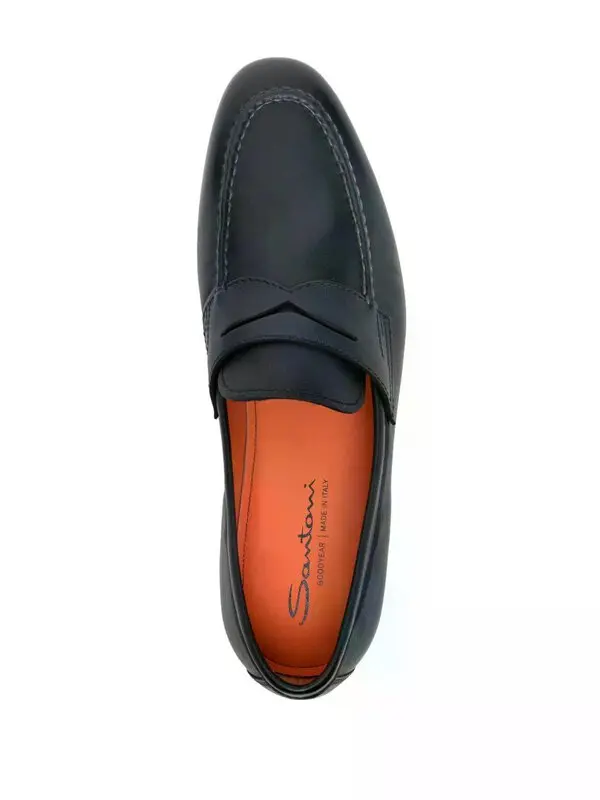 Santoni Penny-slot Leather Loafers