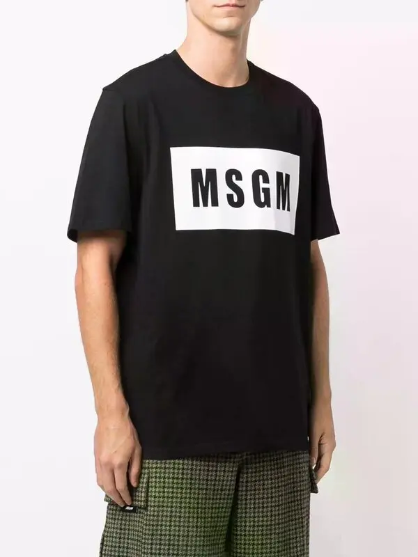 MSGM Logo-print Cotton T-shirt - Black