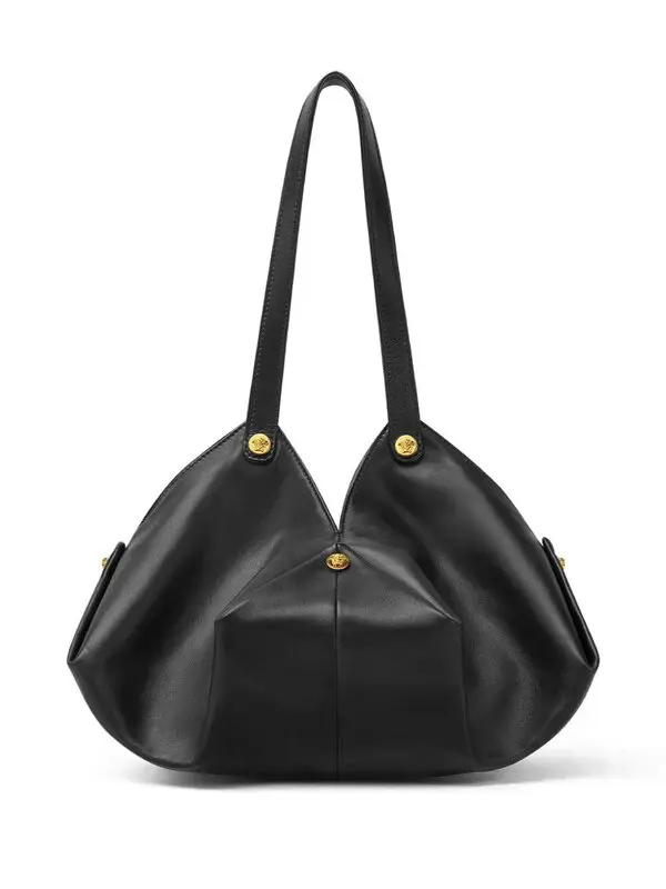 Versace Protea Shoulder Bag In Lambskin - Black