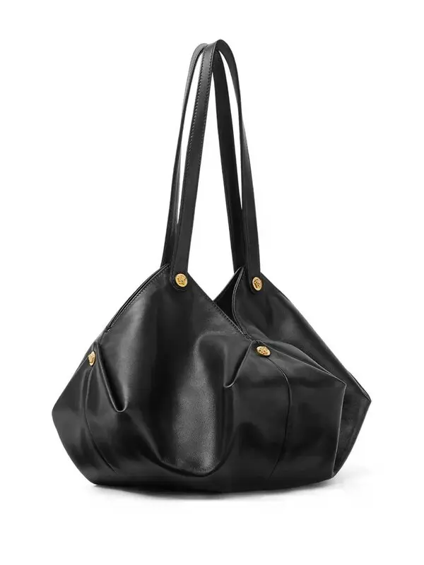 Versace Protea Shoulder Bag In Lambskin - Black