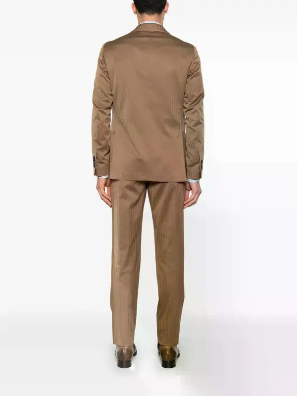 LARDINI Striped Suit - Brown