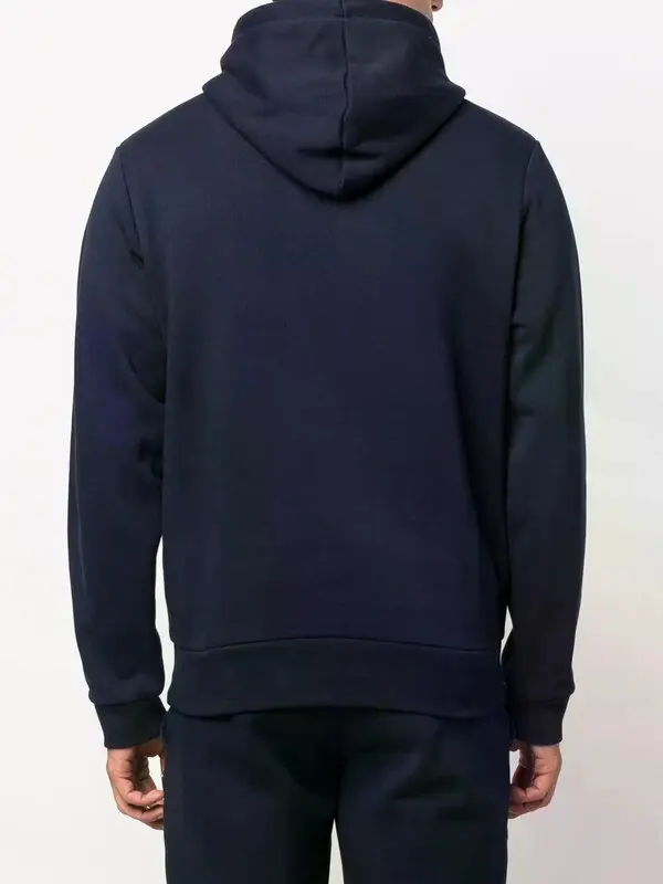 Lacoste Logo-patch Fleece Hoodie - Blue