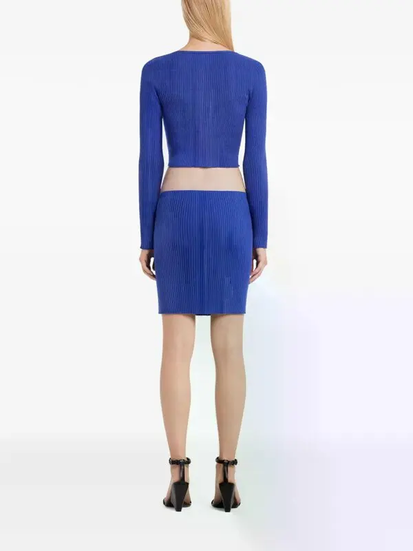 COURREGES Ribbed Mini Skirt - Blue