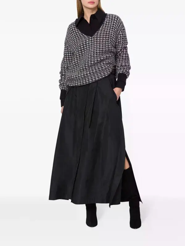 Alberta Ferretti Patterned Intarsia V-neck Jumper