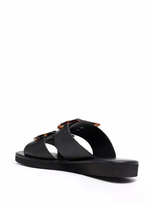 ANCIENT GREEK SANDALS Iaso Oversized-buckle Sandals - Black