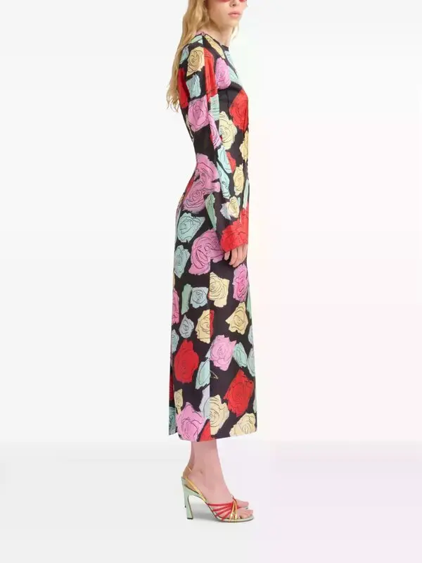 Marni Floral-print Long-sleeve Dress