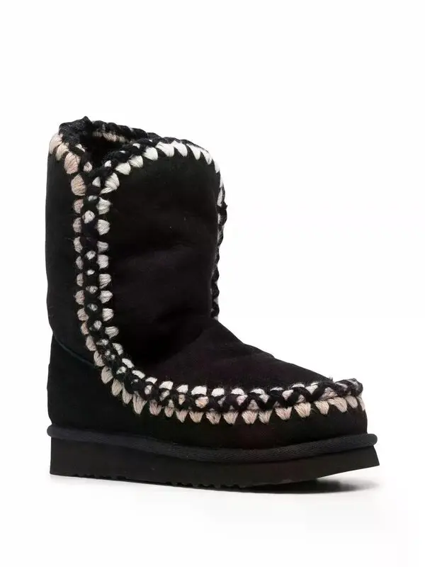 Mou Whipstitch-detail Suede Eskimo Boots