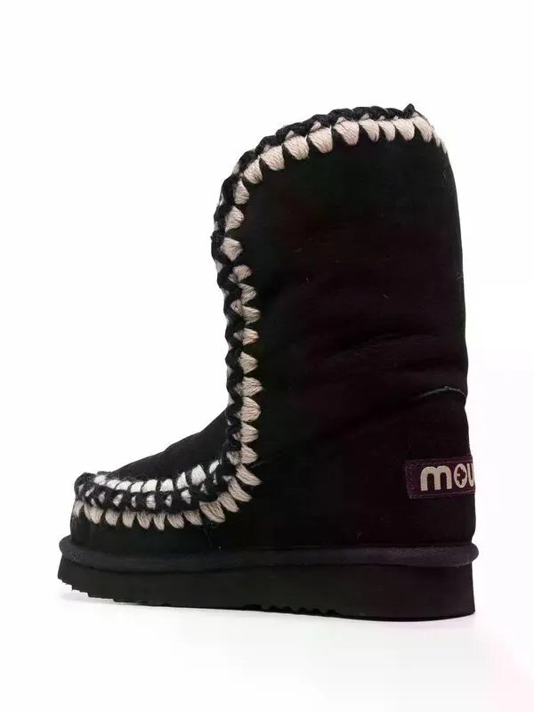 Mou Whipstitch-detail Suede Eskimo Boots