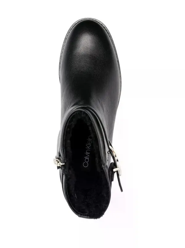 Calvin Klein Logo-buckle Ankle Boots