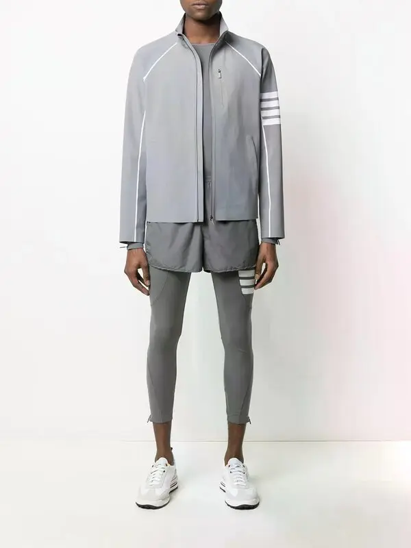 Thom Browne 4-bar Stripe Lightweight Compression Tights - Grey