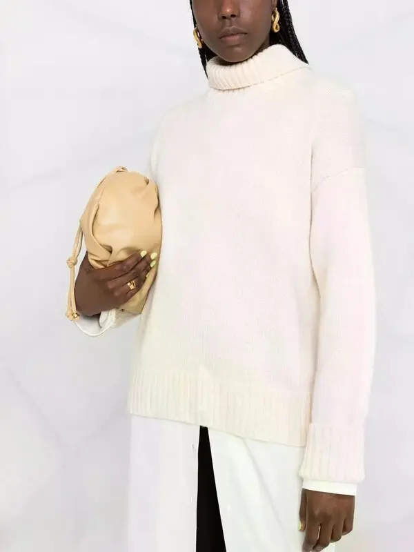 JIL SANDER Roll Neck Knitted Jumper - Neutrals