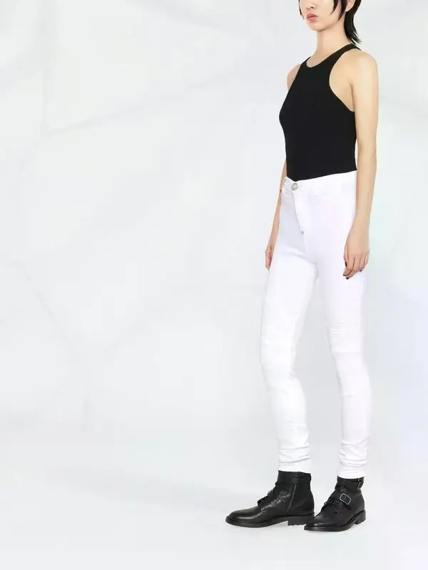 Philipp Plein Biker High-waisted Skinny Jeans