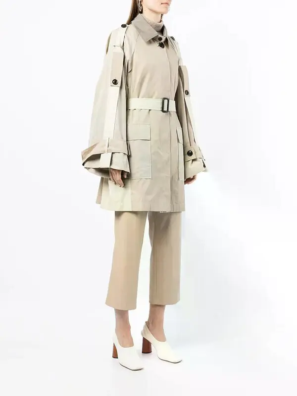 Goen.j Oversized Color-block Trench Coat