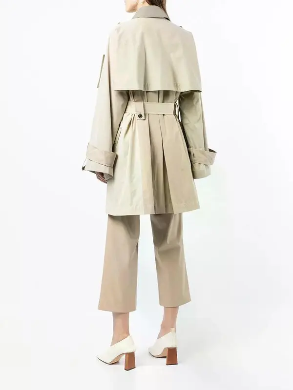 Goen.j Oversized Color-block Trench Coat