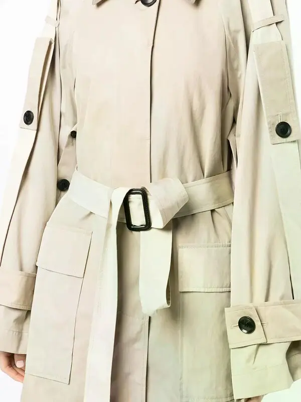 Goen.j Oversized Color-block Trench Coat