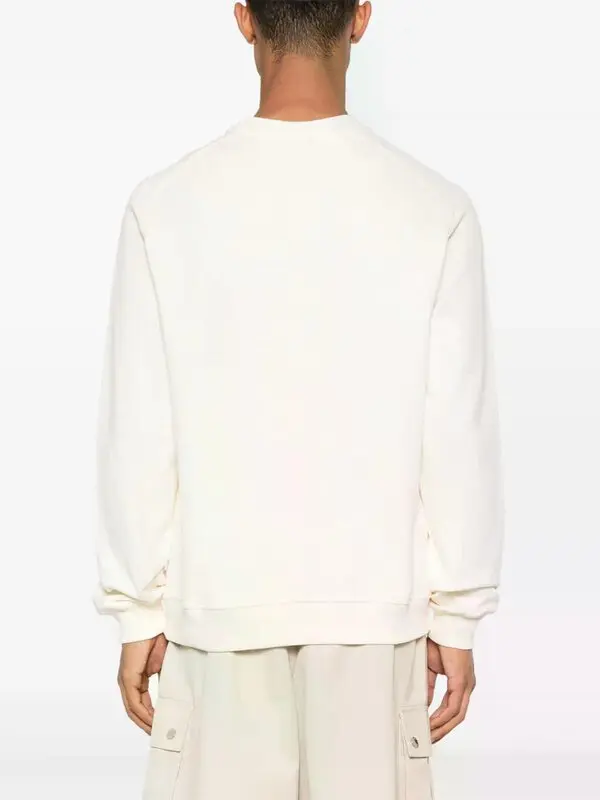 MSGM Logo-print Cotton Sweatshirt - Neutrals