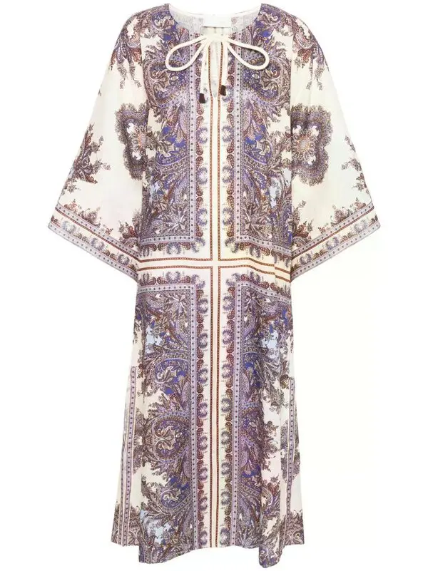 Zimmermann Ottie Linen Kaftan Dress - Neutrals
