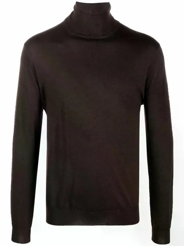 DELL'OGLIO Roll-neck Merino Wool Jumper - Red