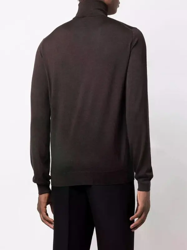 DELL'OGLIO Roll-neck Merino Wool Jumper - Red