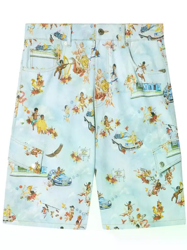 Off-White Printed Shorts - Blue