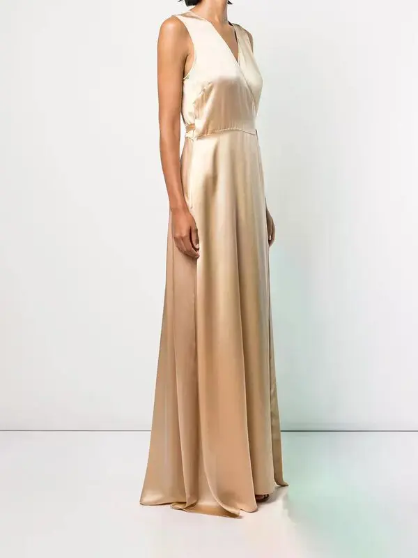 Voz Frontwards Wrap Dress - Gold