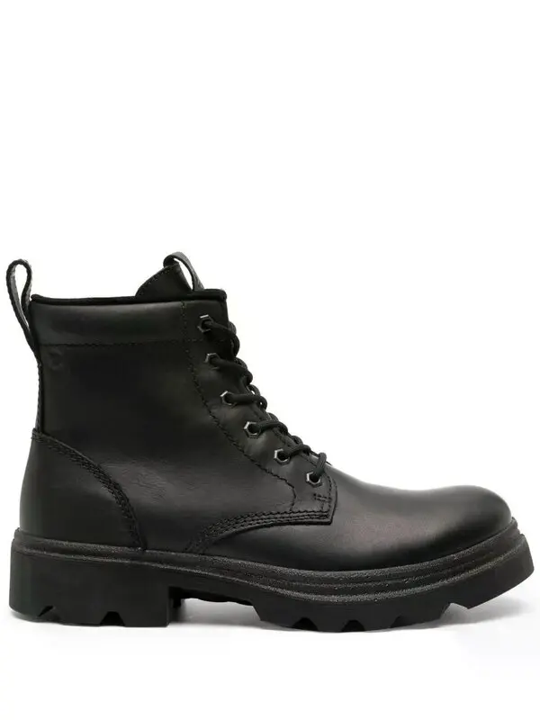 Ecco Grainer Logo-embossed Leather Boots