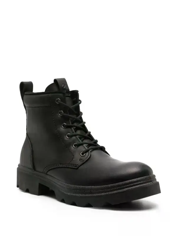 Ecco Grainer Logo-embossed Leather Boots