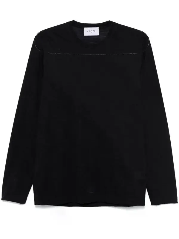 D4.0 Slub-texture T-shirt - Blue