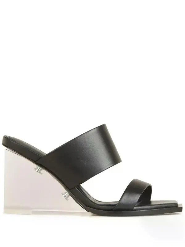 Alexander McQueen 75mm Leather Platform Wedge Sandals - Black