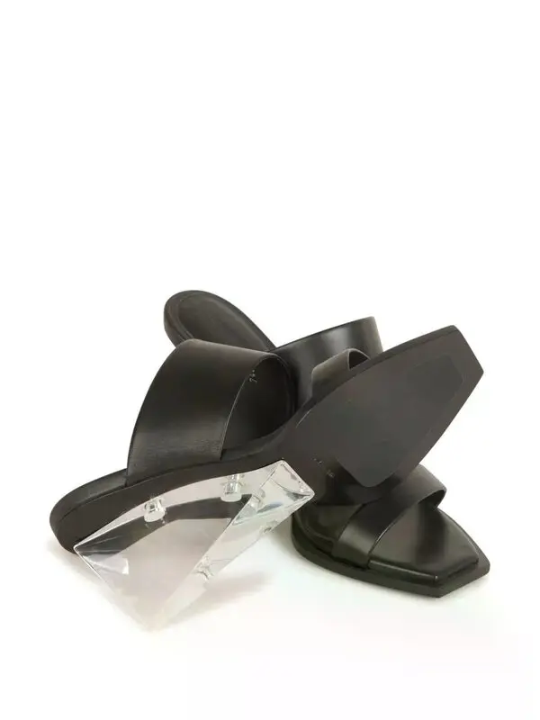 Alexander McQueen 75mm Leather Platform Wedge Sandals - Black