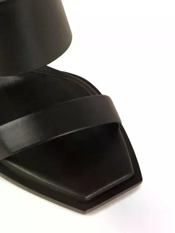 Alexander McQueen 75mm Leather Platform Wedge Sandals - Black