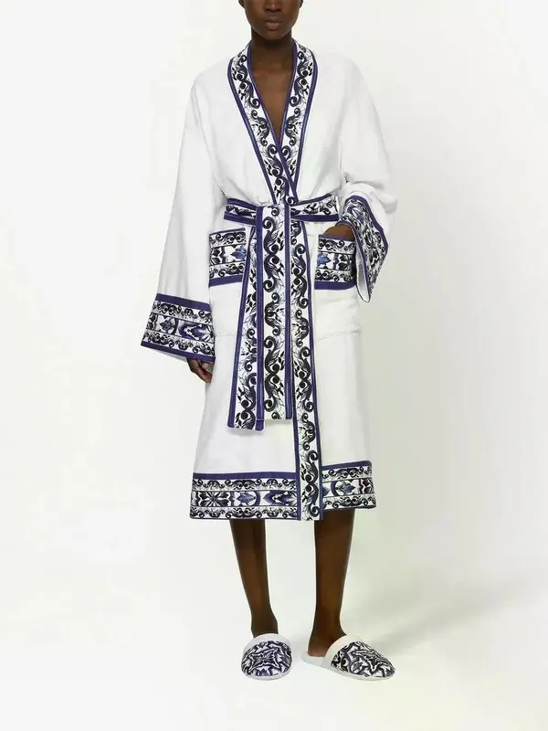 Dolce & Gabbana Terry Bath Robe - White