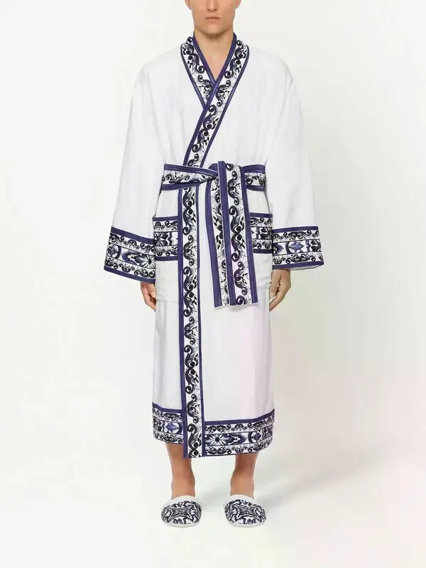 Dolce & Gabbana Terry Bath Robe - White