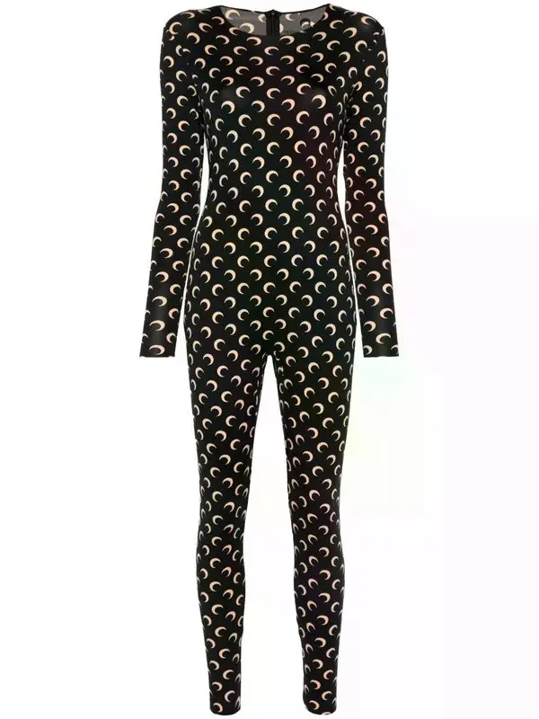 MARINE SERRE Moon Print Jumpsuit - Black