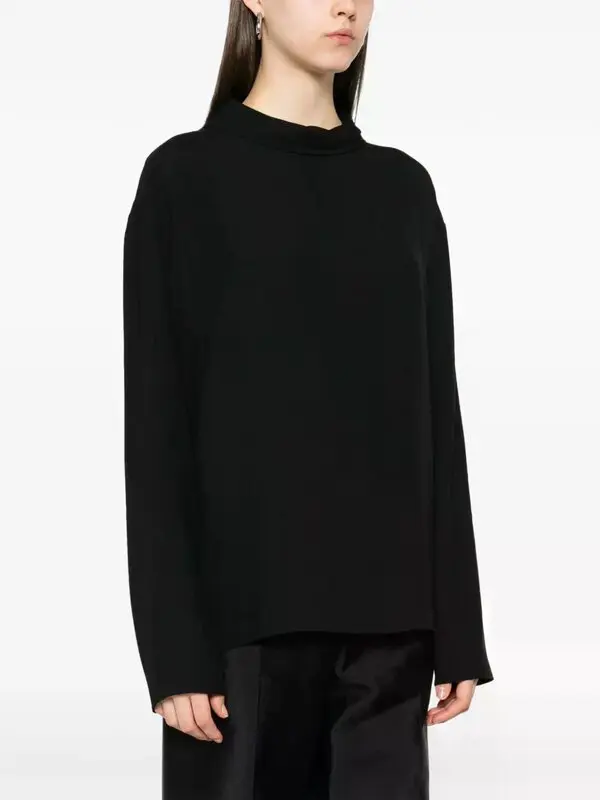 Carven Long Sleeve Blouse With Rear Button Fastening