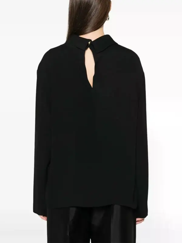 Carven Long Sleeve Blouse With Rear Button Fastening