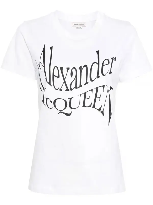 Alexander McQueen Logo-print Cotton T-shirt - White