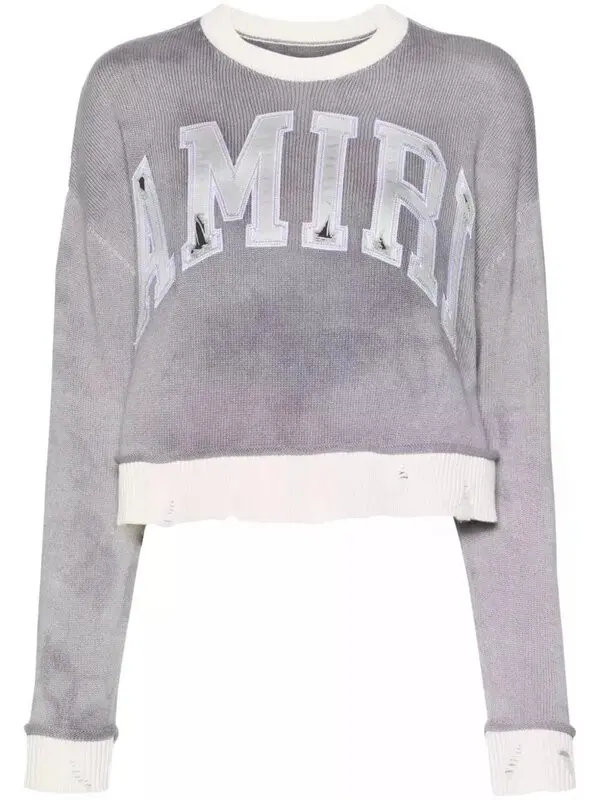 Amiri Vintage Cashmere Cropped Jumper - Grey