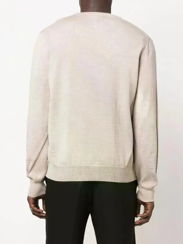 Philipp Plein Logo Patch Merino Wool Jumper - Neutrals