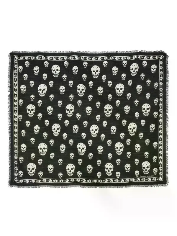 Alexander McQueen Skull-print Wool Scarf - Black