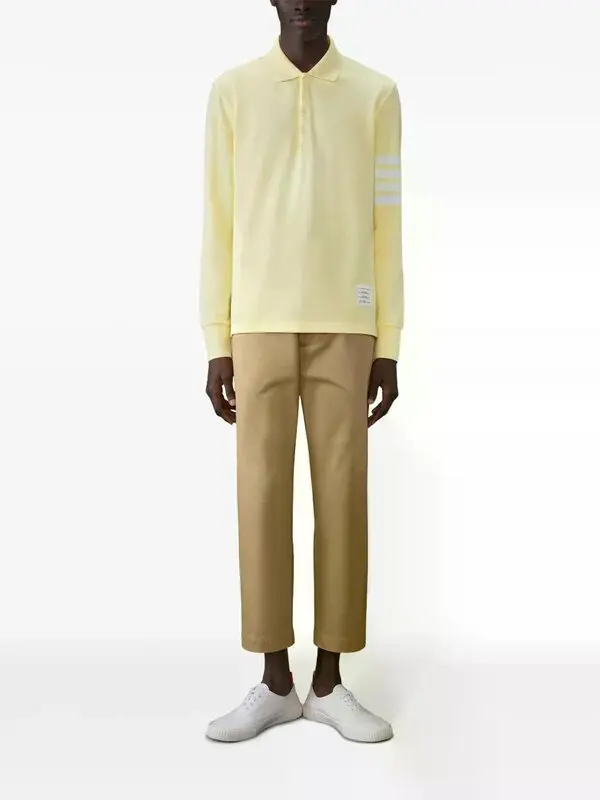 Thom Browne 4-bar Long-sleeve Polo Shirt - Yellow