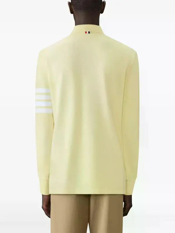 Thom Browne 4-bar Long-sleeve Polo Shirt - Yellow