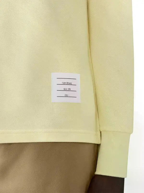 Thom Browne 4-bar Long-sleeve Polo Shirt - Yellow